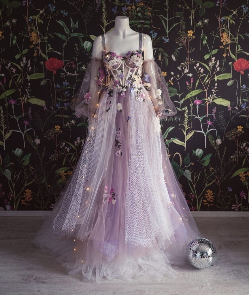 Lavender Mousse Dress by Chotronette - Made to Measure